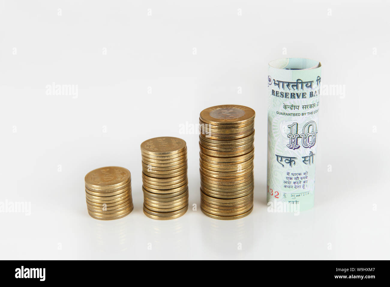 Stacks of Indian rupee coins Stock Photo - Alamy