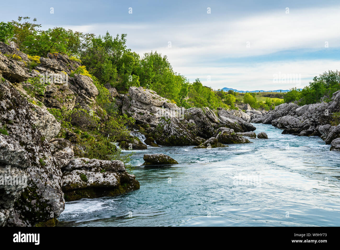 Montenegro, River cijevna near podgorica at niagara falls flowing ...