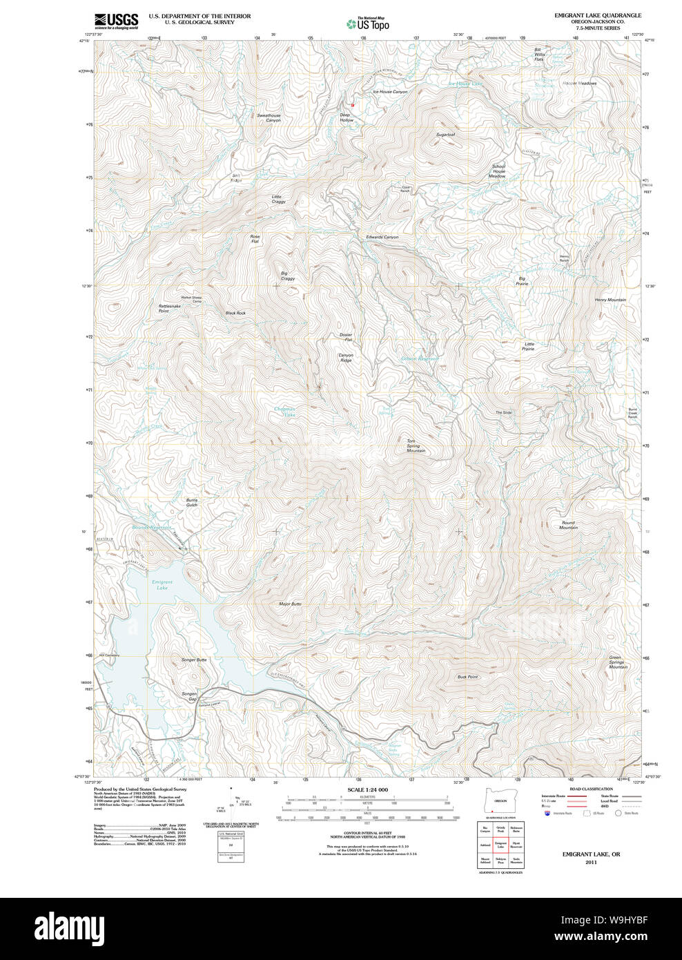 Lake oregon map hi-res stock photography and images - Alamy