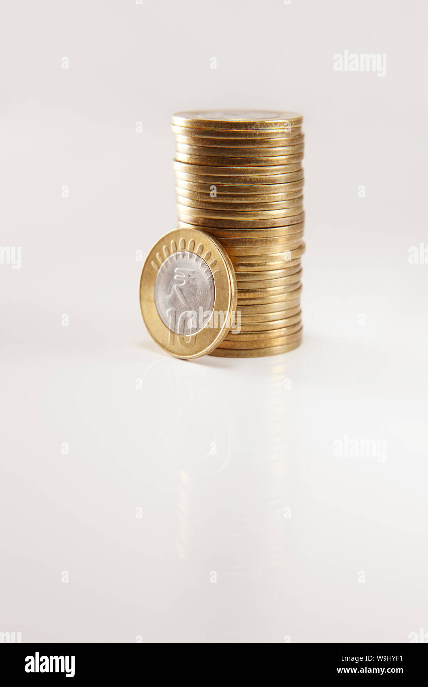 Stack of Indian rupee coins Stock Photo - Alamy