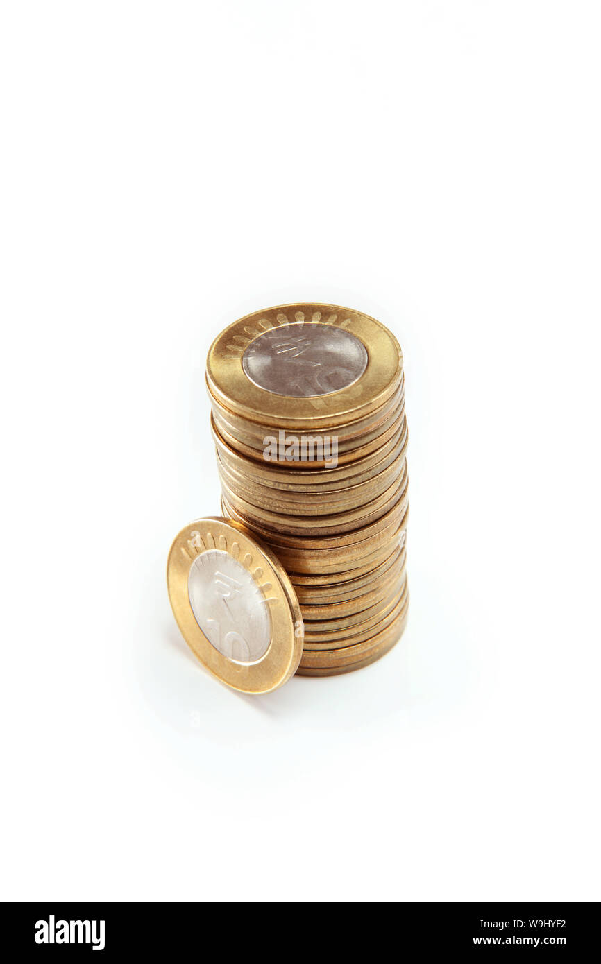 Stack of Indian rupee coins Stock Photo - Alamy