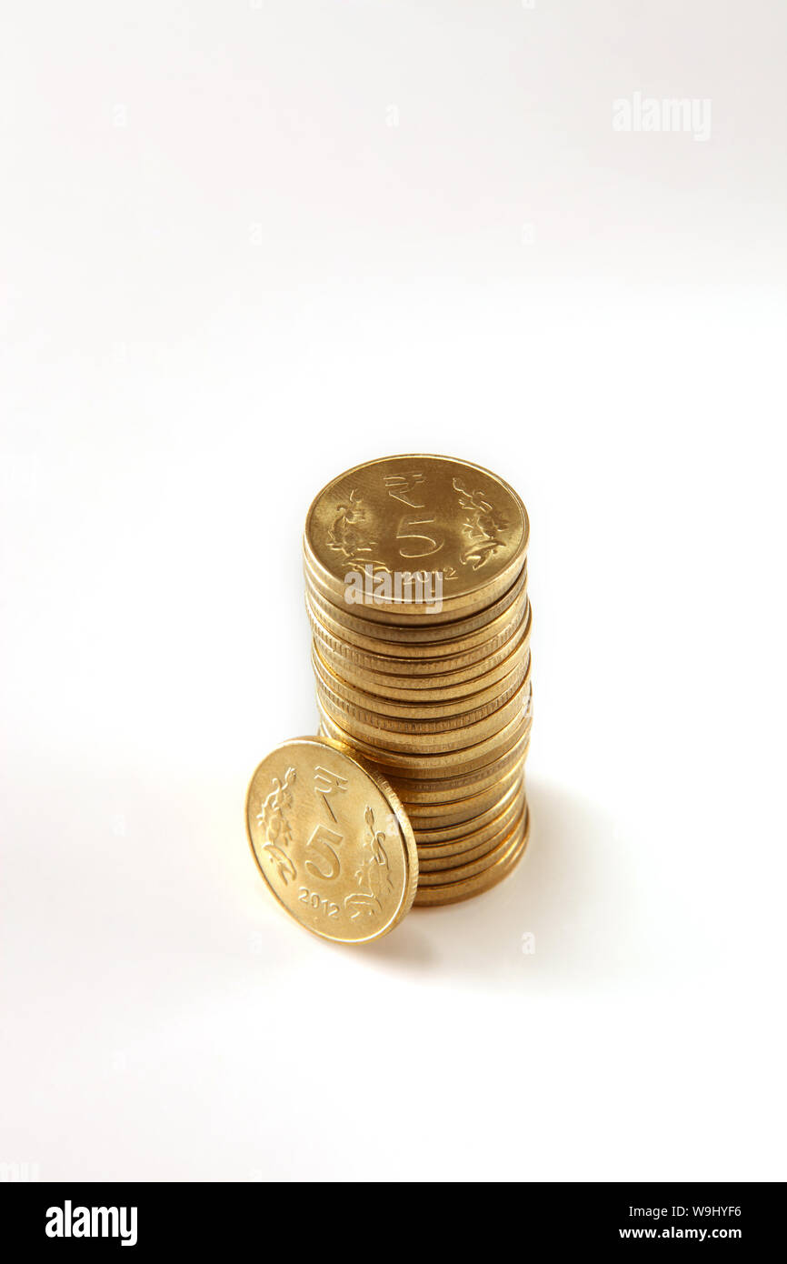 Stack of Indian rupee coins Stock Photo - Alamy