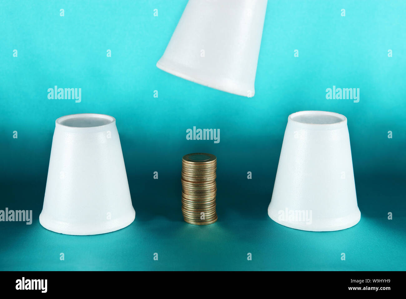 Cup upside down game hi-res stock photography and images - Alamy