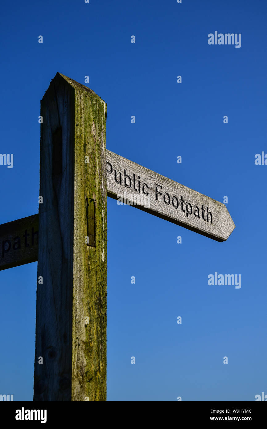 Footpath path wood sign signpost symbol direction hi-res stock ...