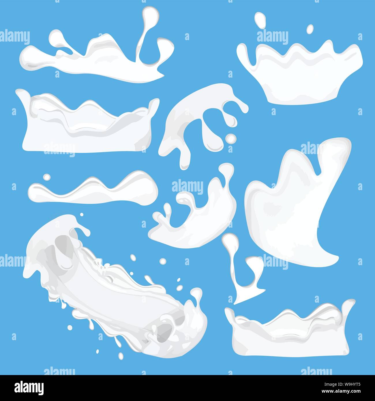 Milky blue splashes Stock Vector Images - Alamy