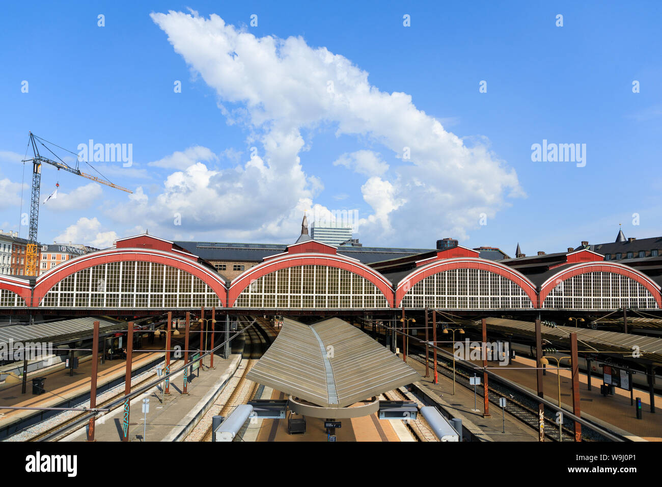 The railway tracks at the Central Railroad Station, Copenhagen Stock ...