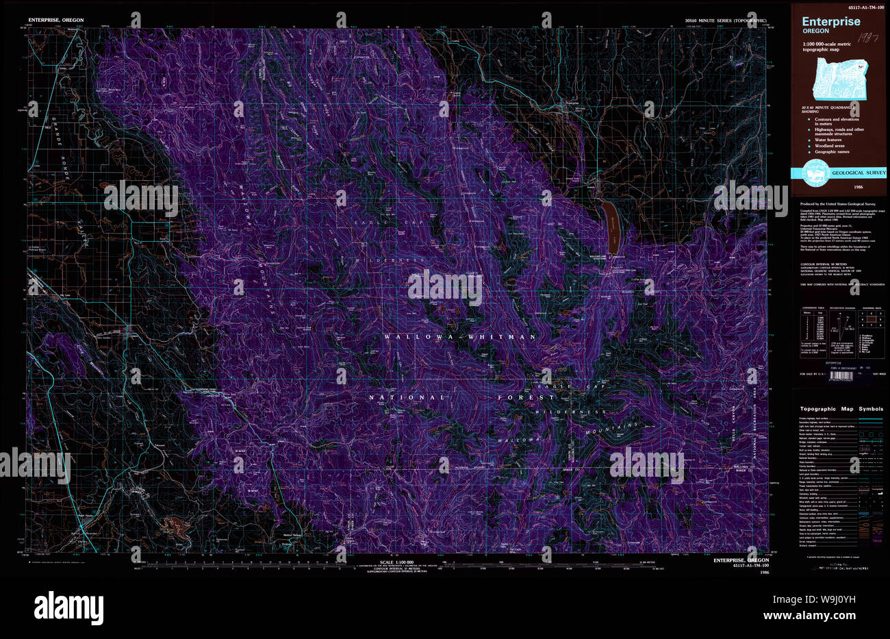 Enterprise oregon map hi-res stock photography and images - Alamy