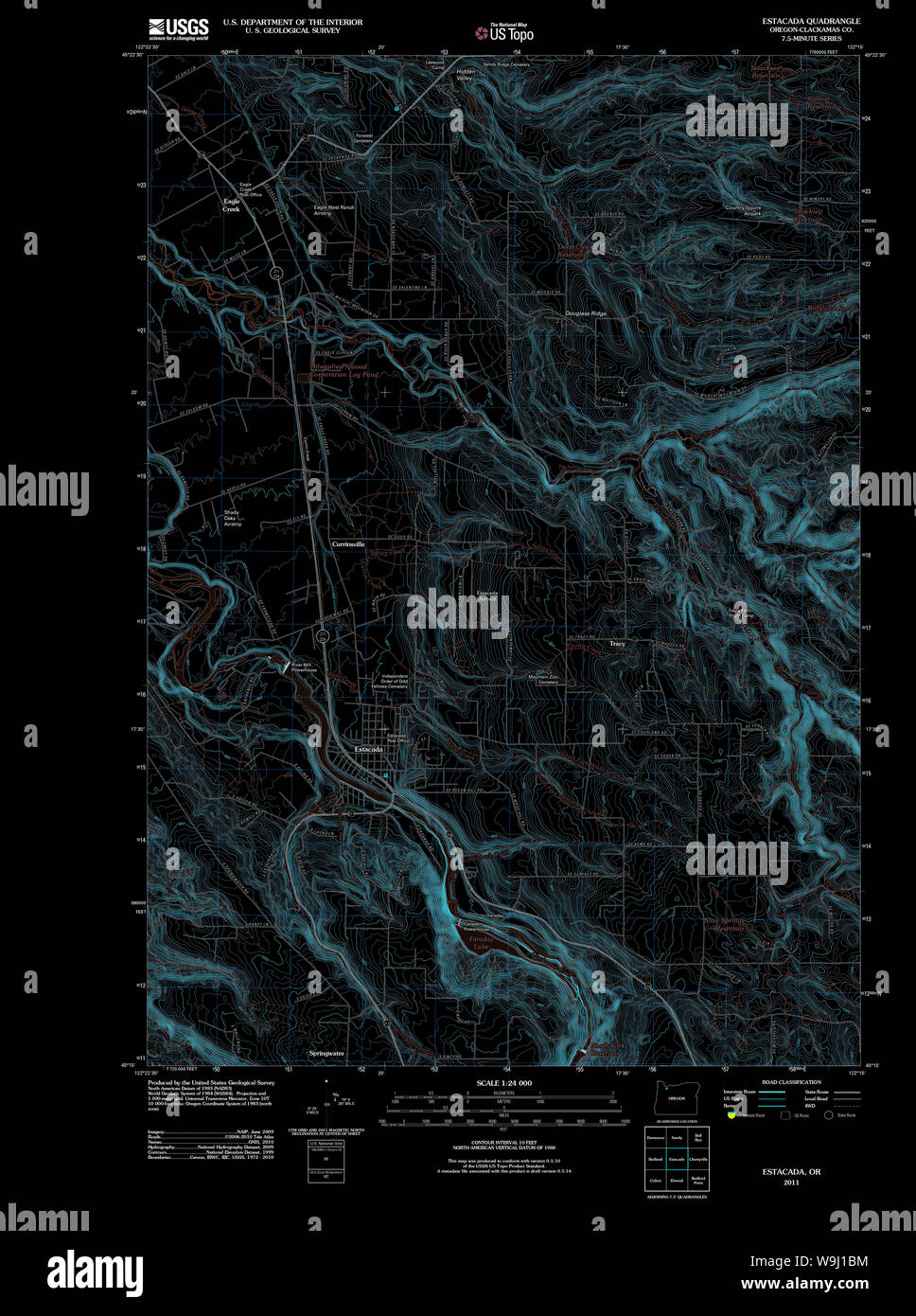 Estacada oregon map hi-res stock photography and images - Alamy
