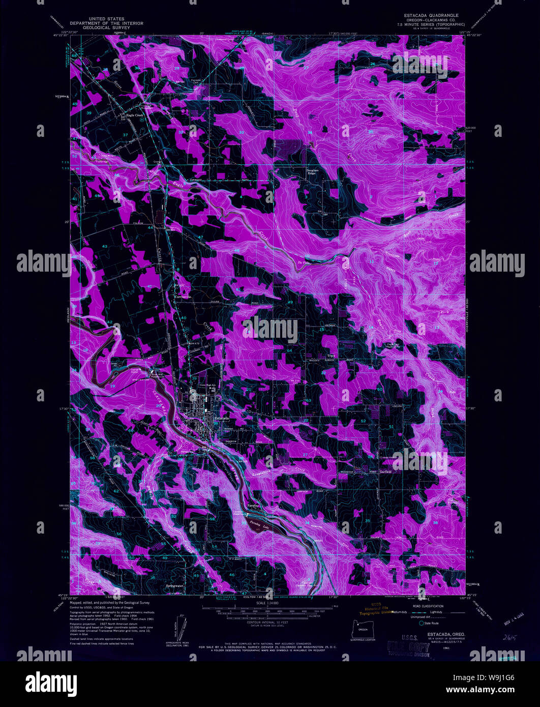 Map of estacada oregon hi-res stock photography and images - Alamy