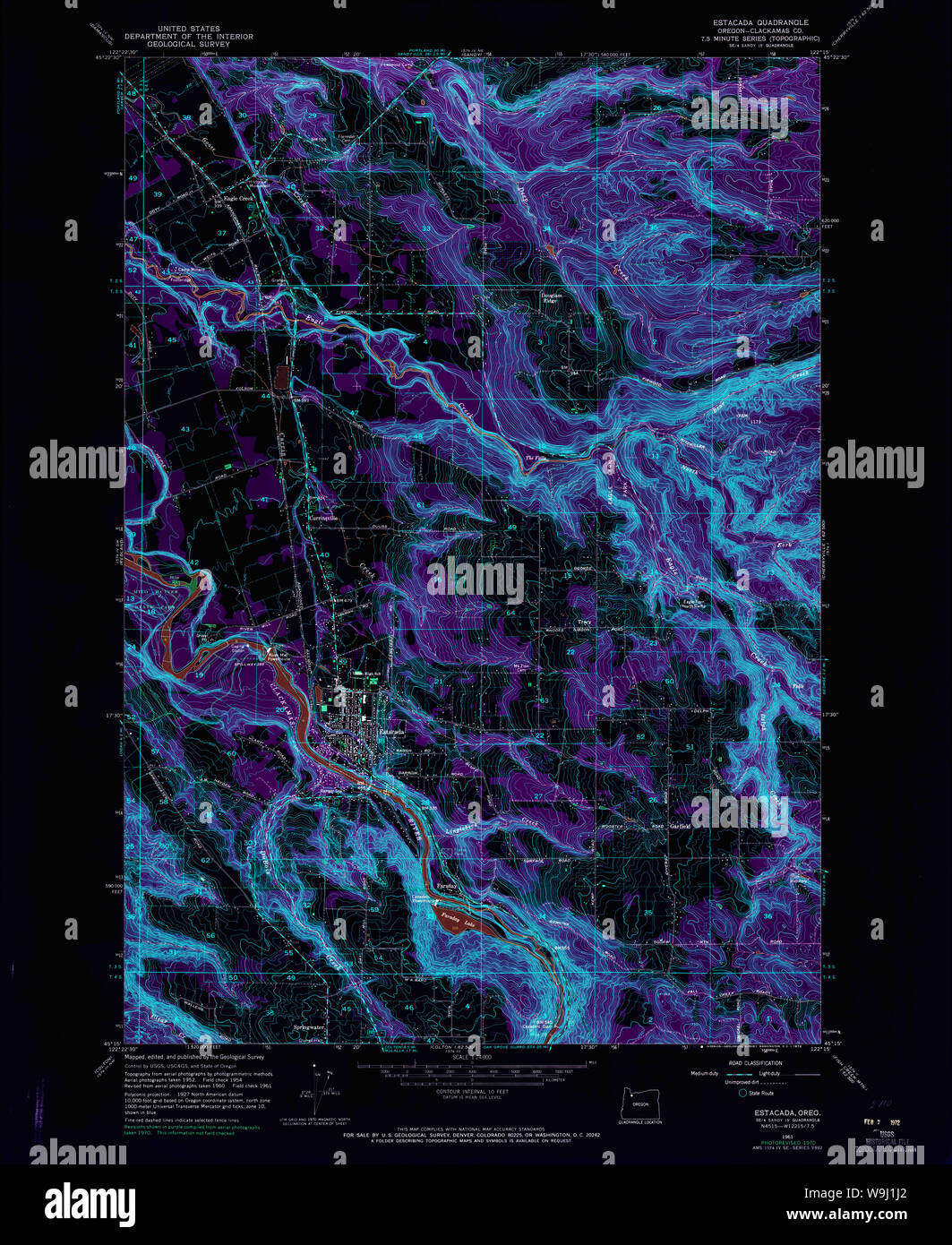 Map of estacada oregon hi-res stock photography and images - Alamy