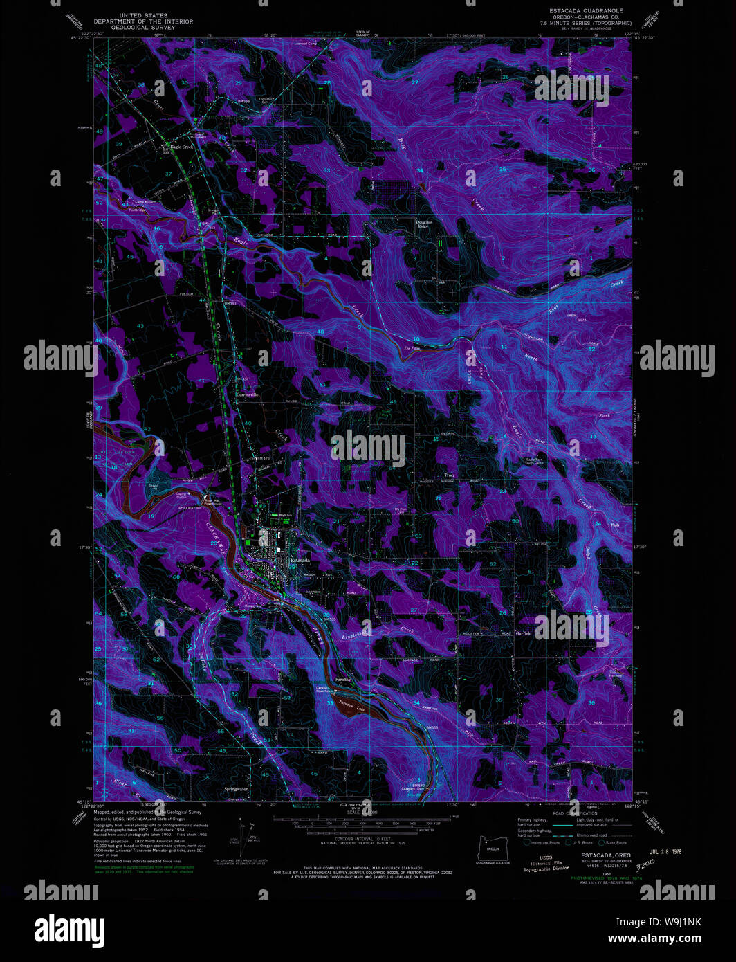 Map of estacada oregon hi-res stock photography and images - Alamy