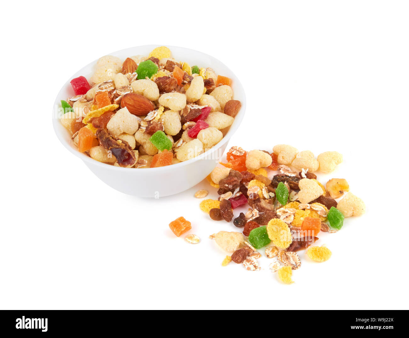 Fruit muesli in bowl Cut Out Stock Images & Pictures - Alamy