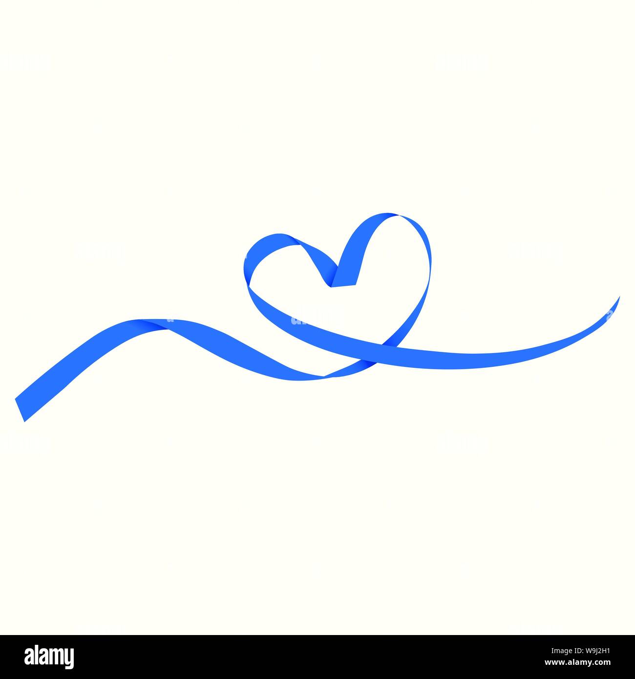 Blue Heart Ribbon Stock Vector Image & Art - Alamy