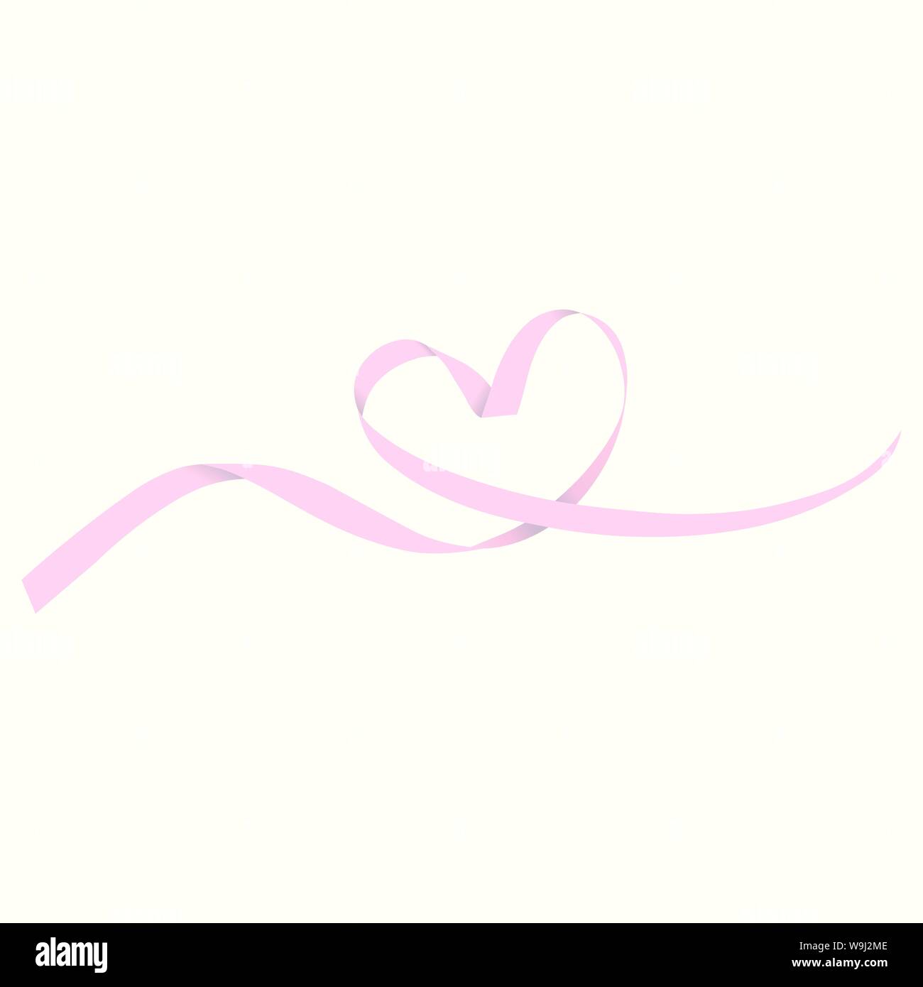 Light Pink Heart Ribbon Stock Vector Image & Art - Alamy