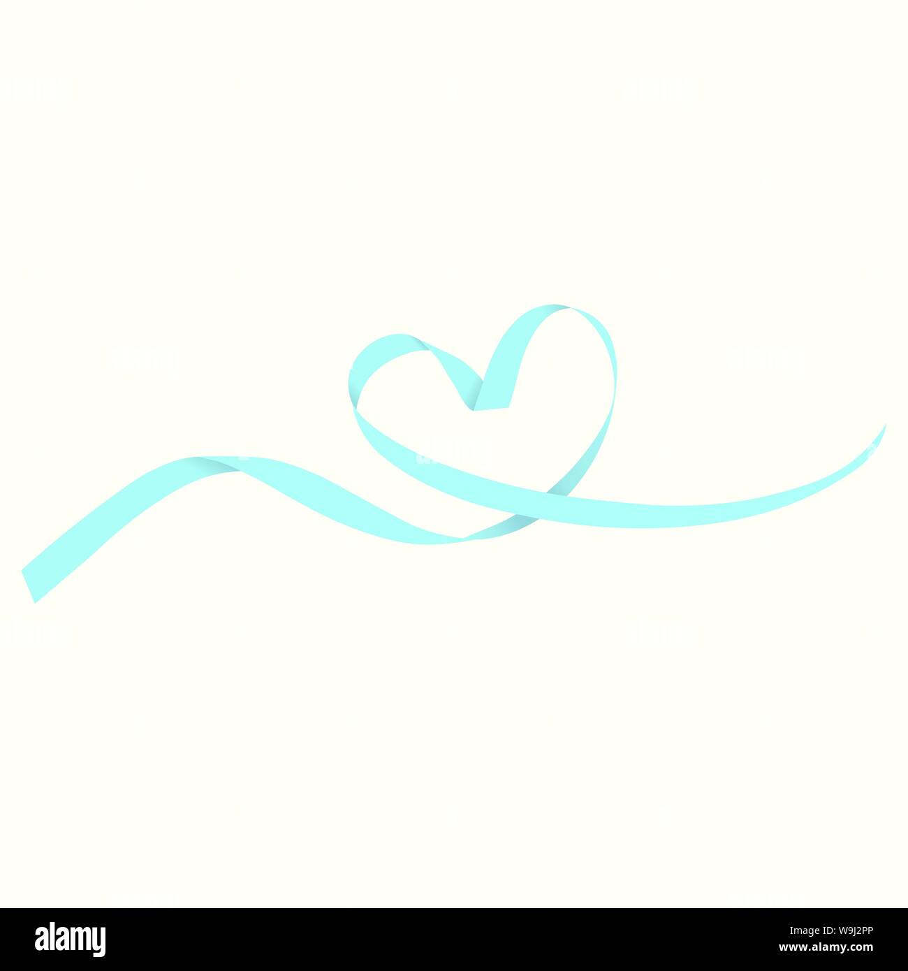 Light Blue Heart Ribbon Stock Vector Image & Art - Alamy
