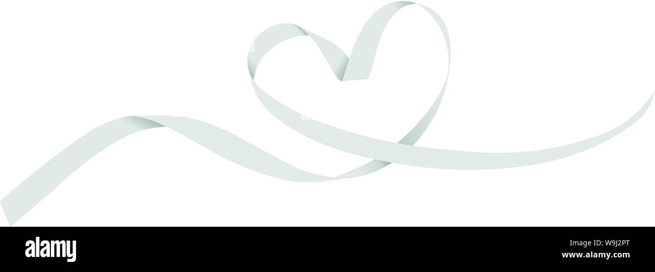 Light Grey Heart Ribbon Stock Vector Image & Art - Alamy