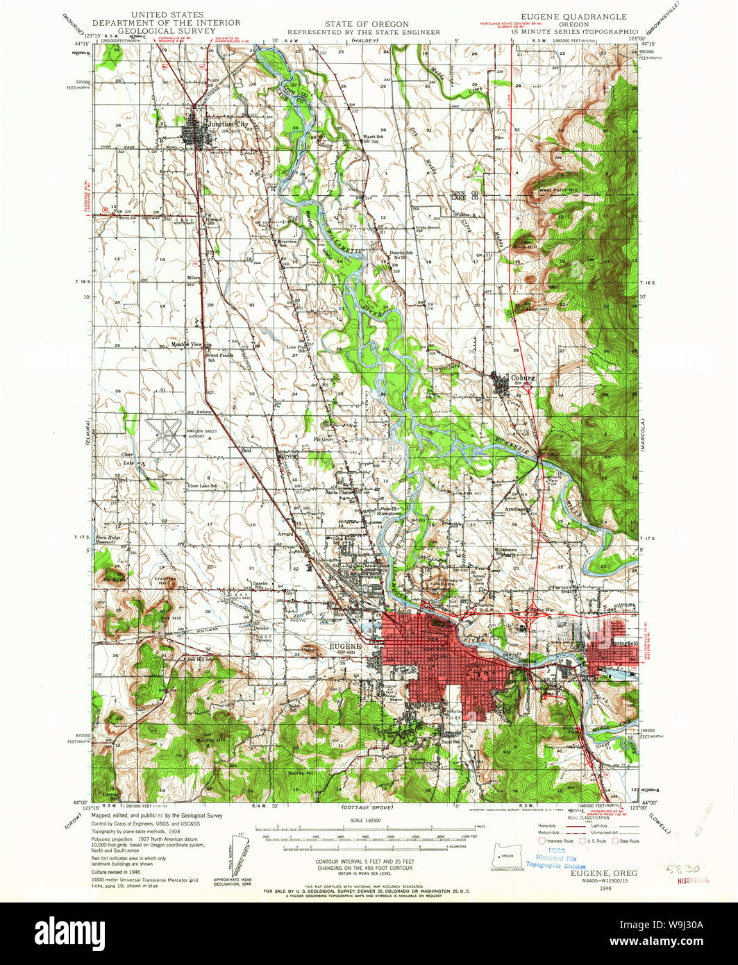 Map of eugene oregon hi-res stock photography and images - Alamy