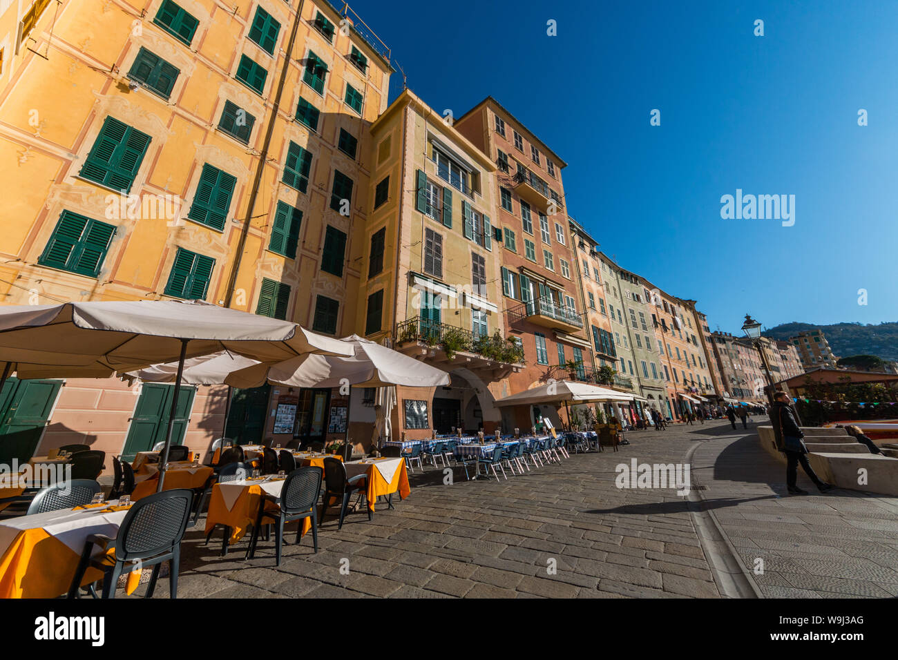 View of the historic center of Camogli, Genoa, Liguria, Italy Stock ...