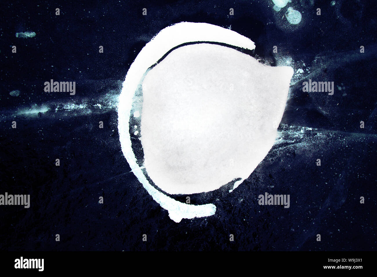 The macro structure, pattern and crystals of newly formed ice called ...