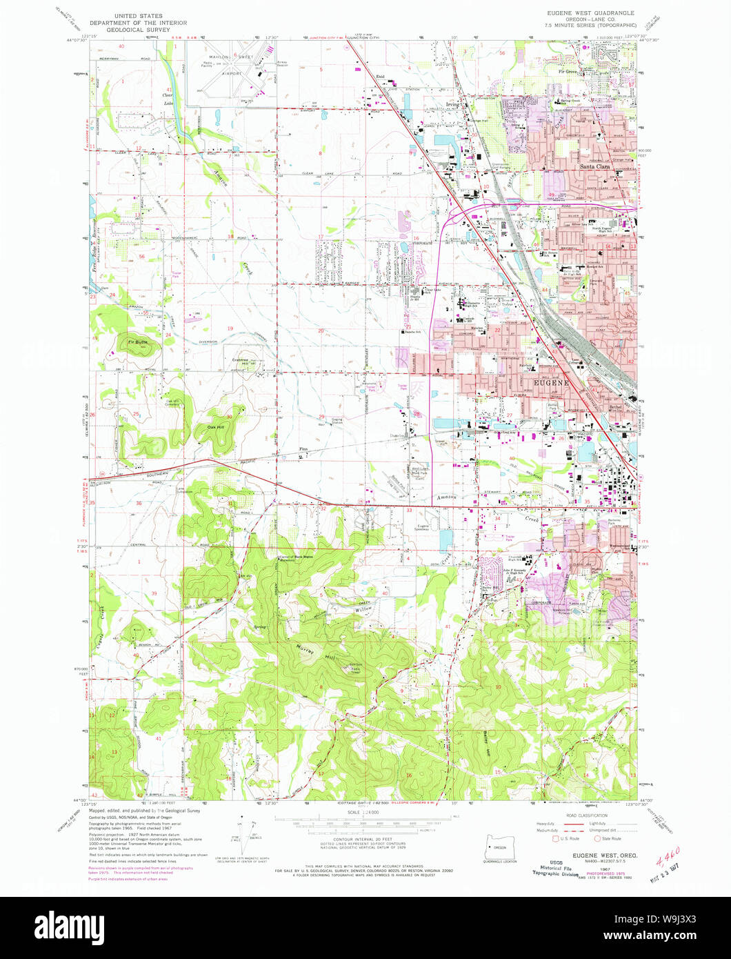 Map of eugene oregon hi-res stock photography and images - Alamy