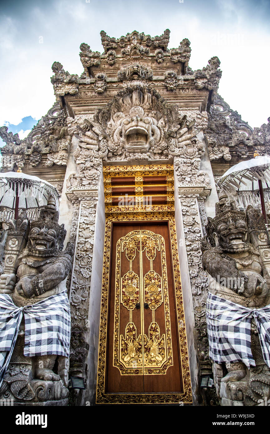 Ubud temple with pond in Bali Indonesia Stock Photo - Alamy