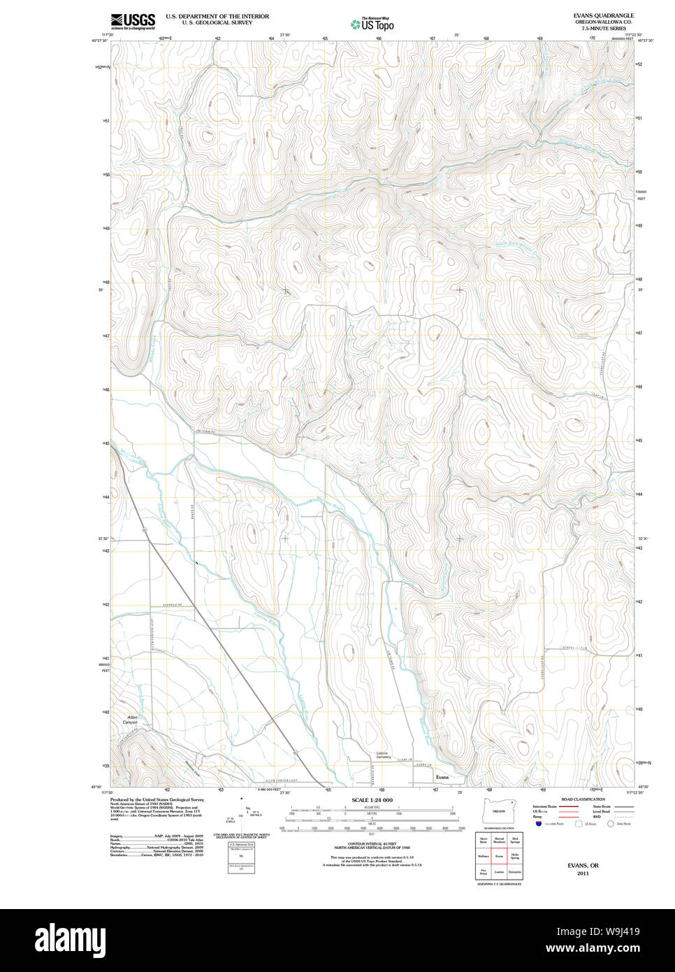 Map of evans hi-res stock photography and images - Alamy