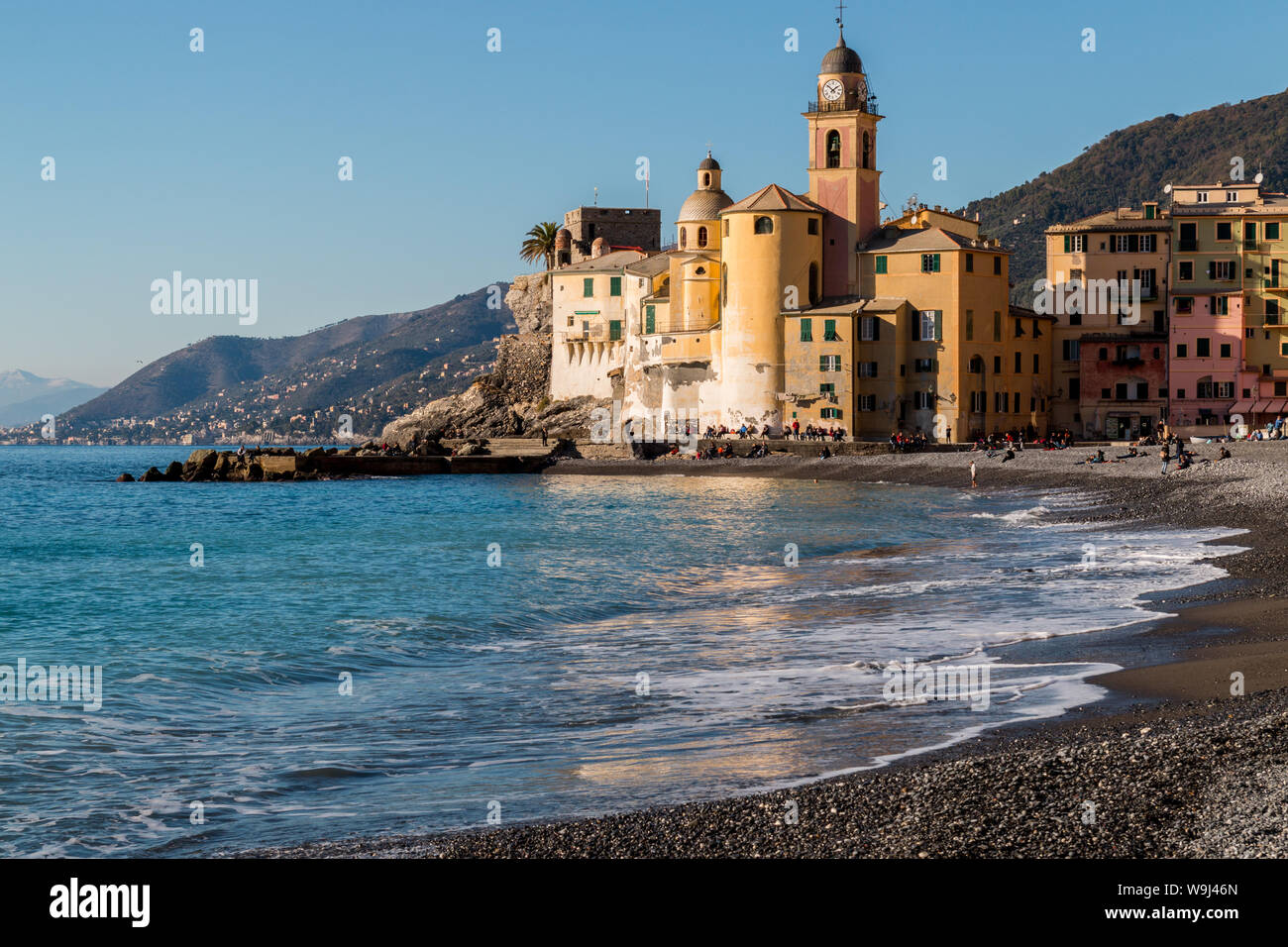 View of the historic center of Camogli, Genoa, Liguria, Italy Stock ...
