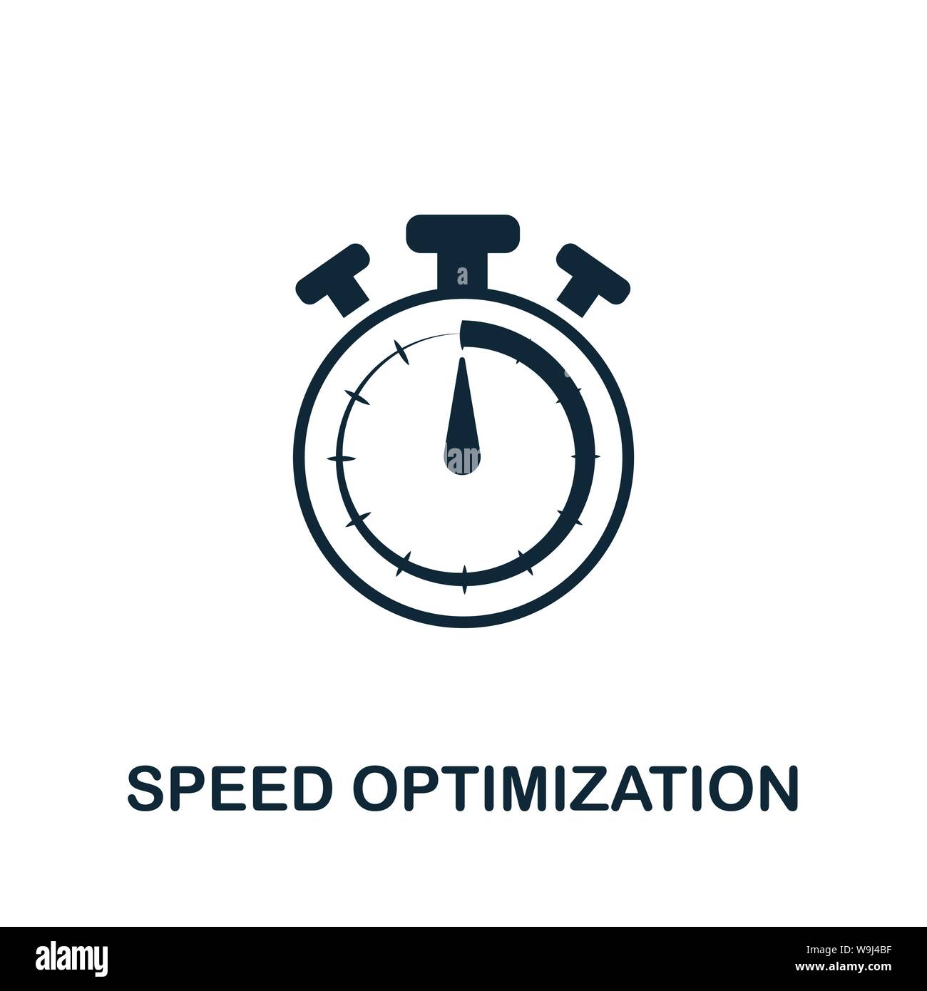 Speed Optimization vector icon symbol. Creative sign from seo and ...