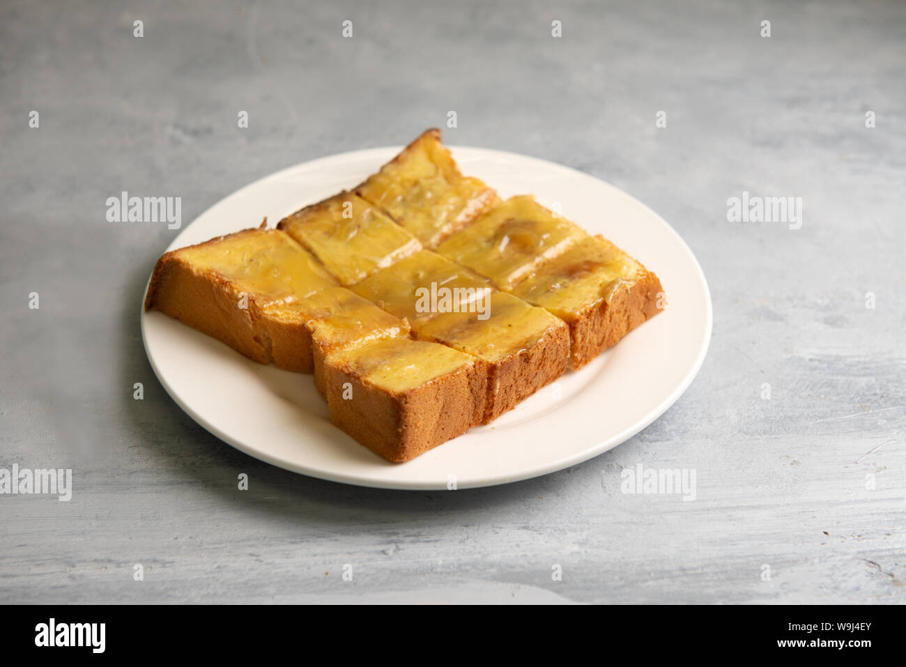 Common oriental breakfast set in Malaysia consisting of toast bread ...