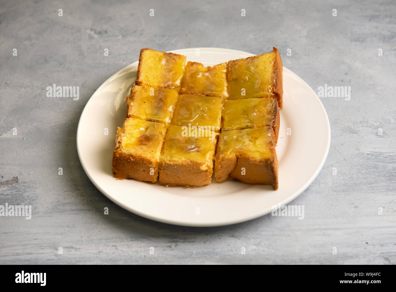 Common oriental breakfast set in Malaysia consisting of toast bread ...