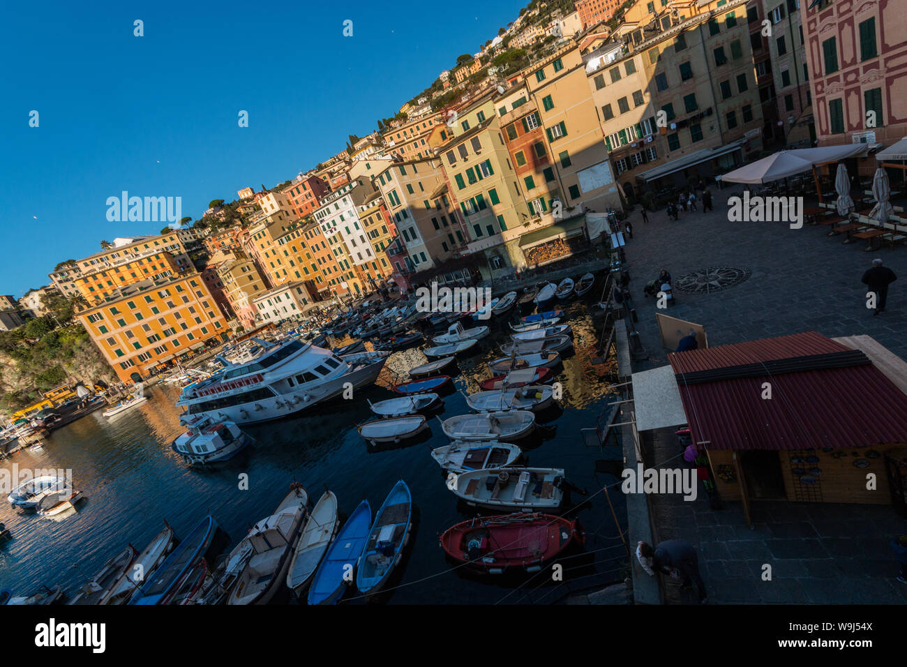 View of the historic center of Camogli, Genoa, Liguria, Italy Stock ...