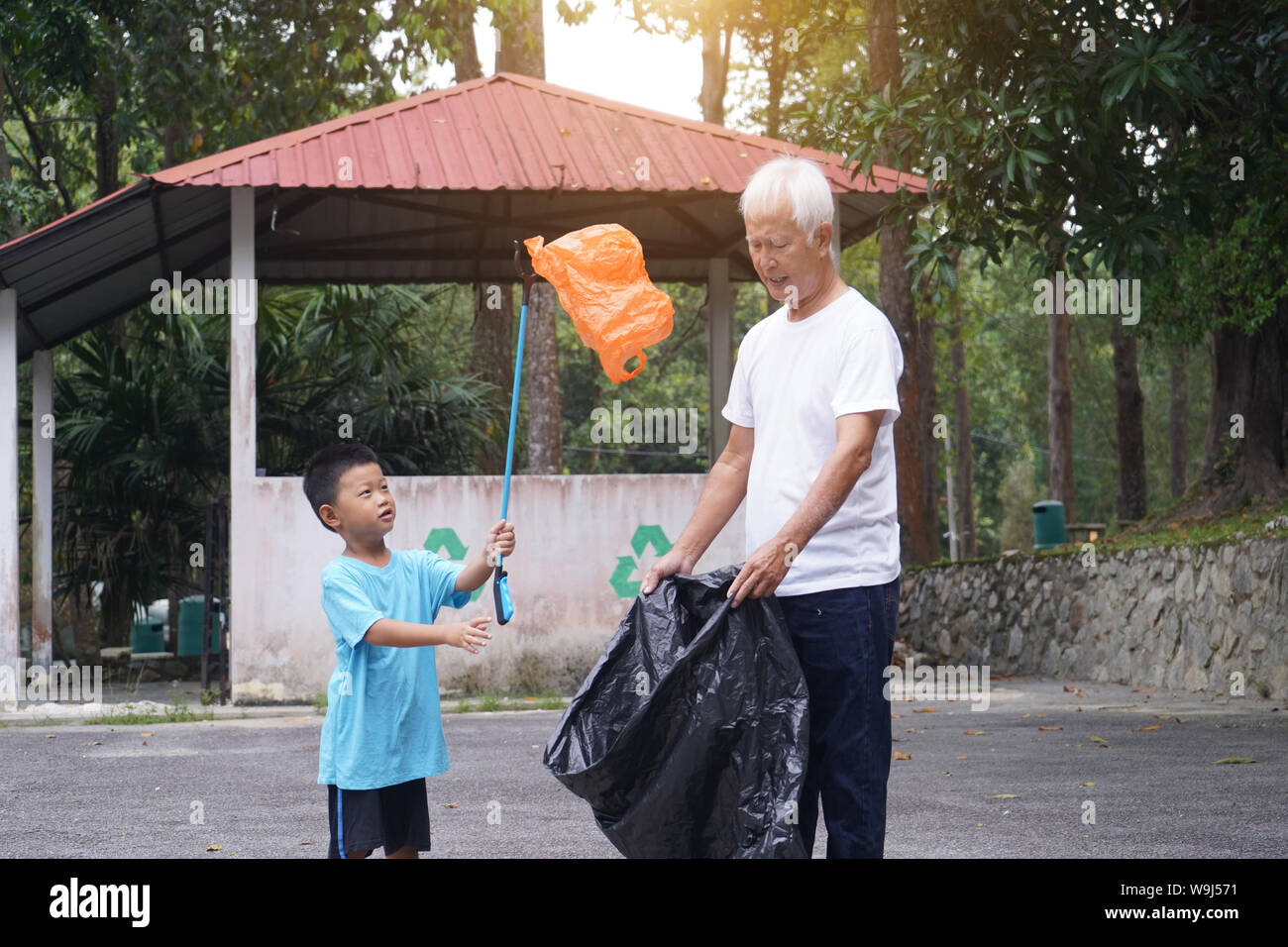 Kids Picking Up Trash At School