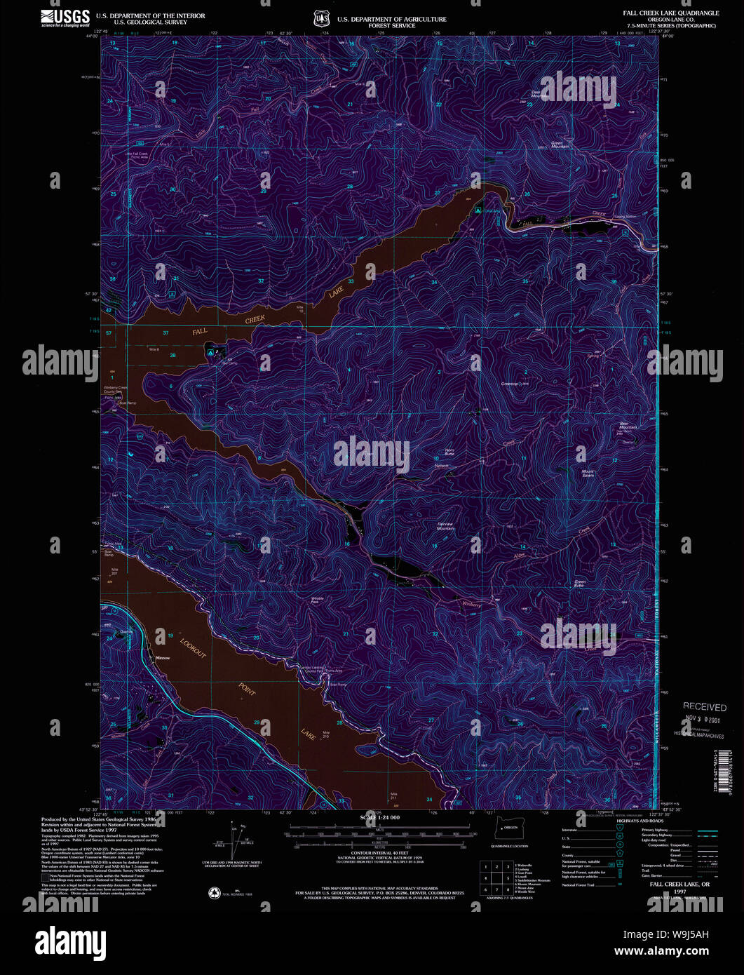 Map of fall creek hi-res stock photography and images - Alamy