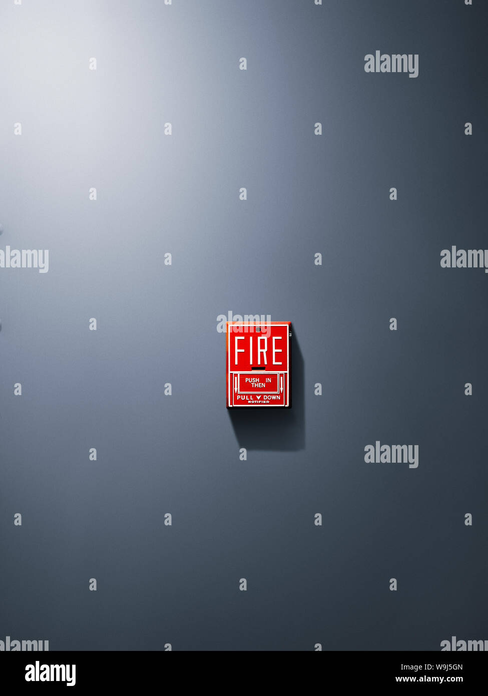 Switch to Fire alarm system on gray wall background Stock Photo - Alamy
