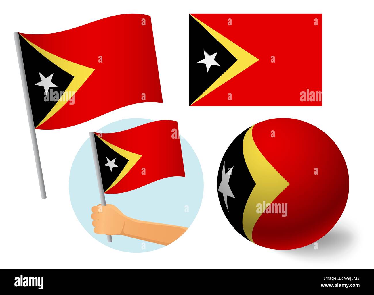 East Timor flag icon set. National flag of East Timor illustration ...