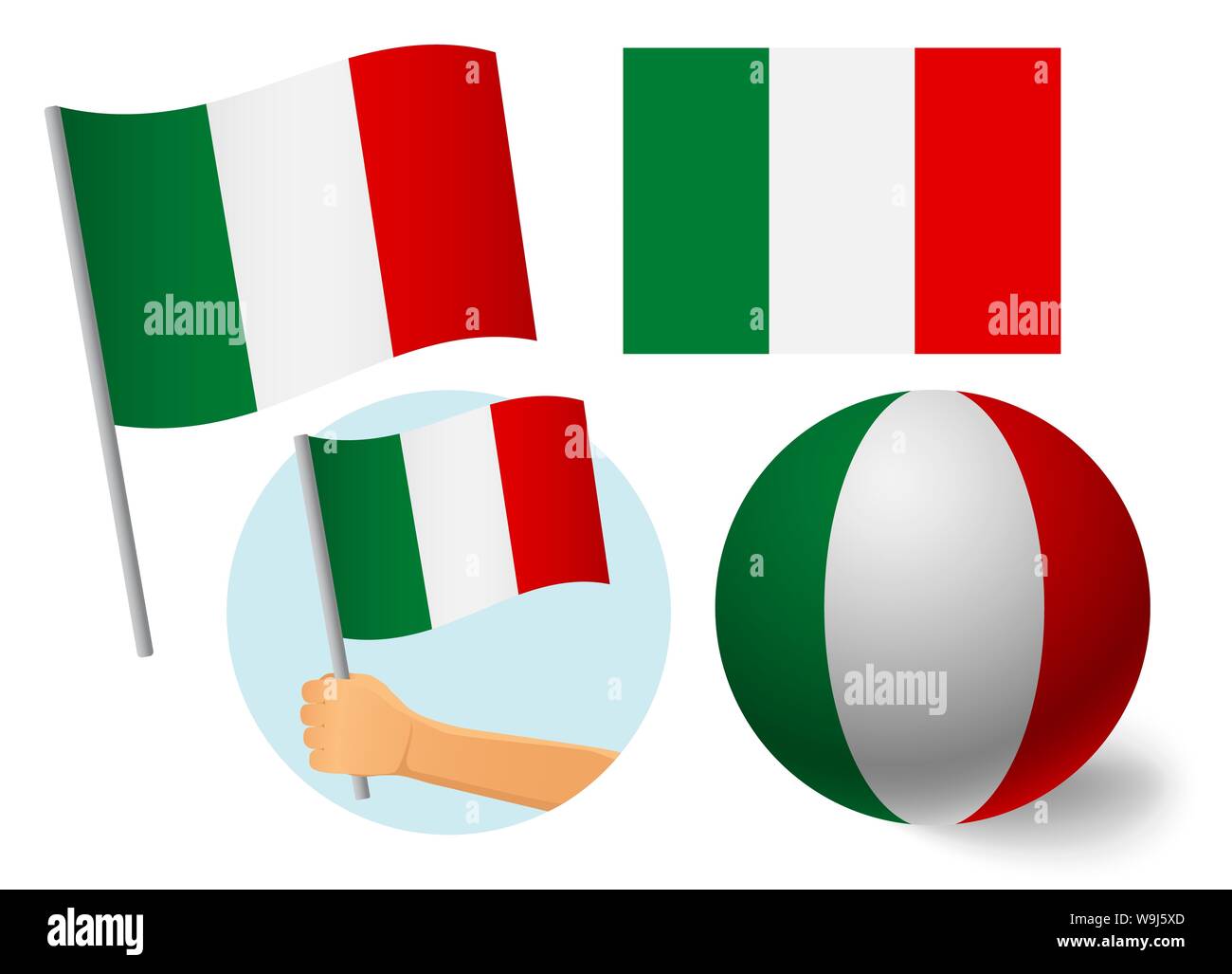 Italy flag icon set. National flag of Italy illustration Stock Photo ...