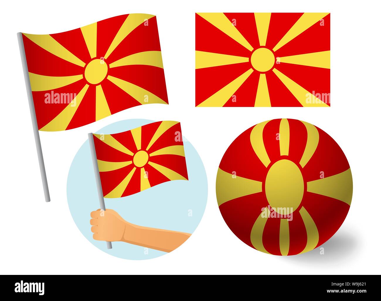Macedonia flag icon set. National flag of Macedonia illustration Stock ...