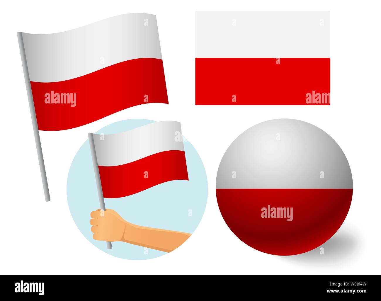 Poland flag icon set. National flag of Poland illustration Stock Photo ...