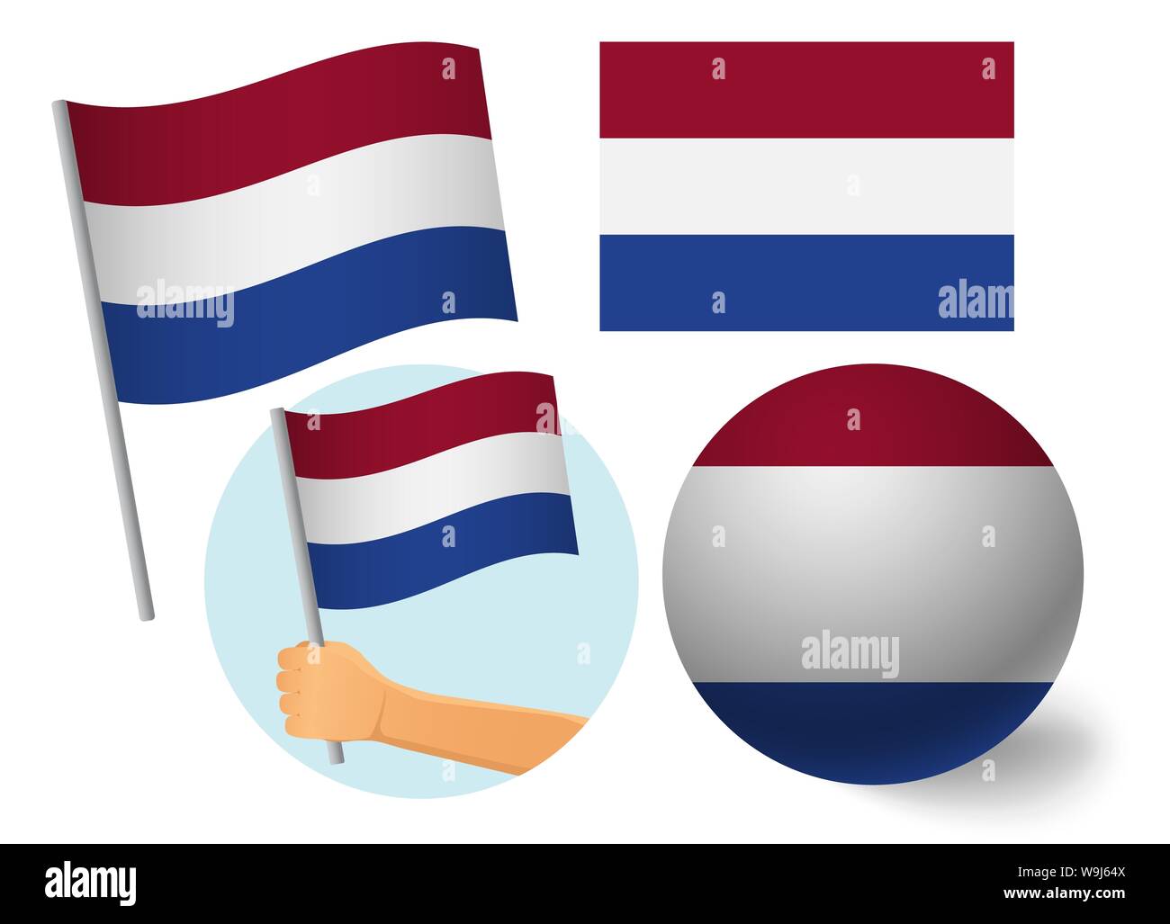 Netherlands flag icon set. National flag of Netherlands illustration ...