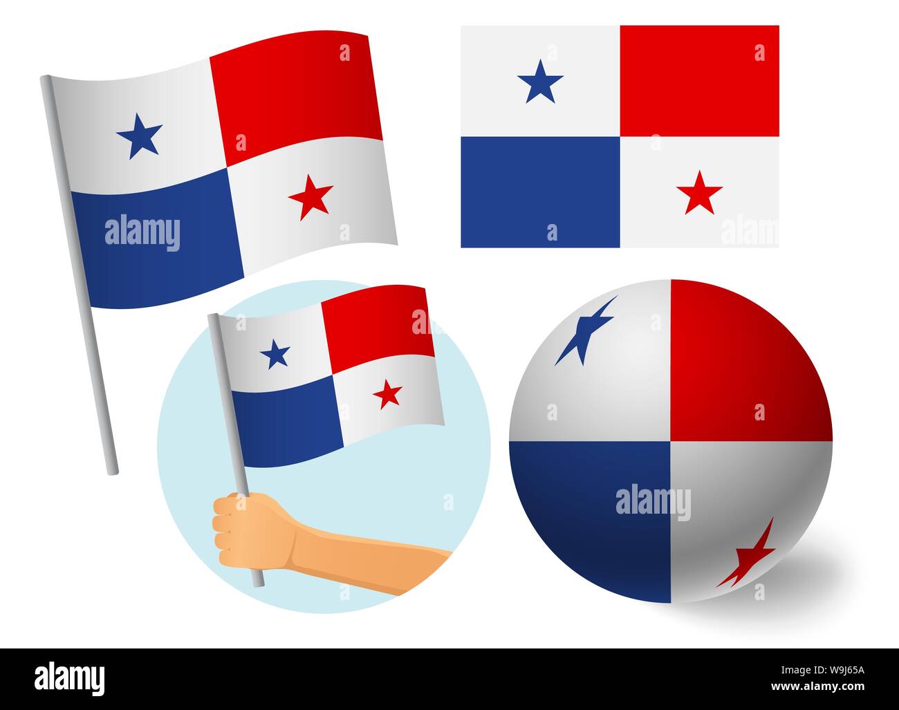 Panama flag icon set. National flag of Panama illustration Stock Photo ...