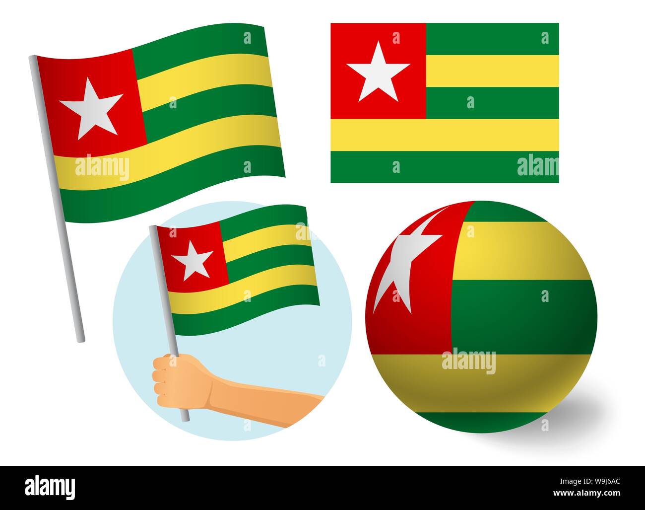 Togo flag icon set. National flag of Togo illustration Stock Photo - Alamy