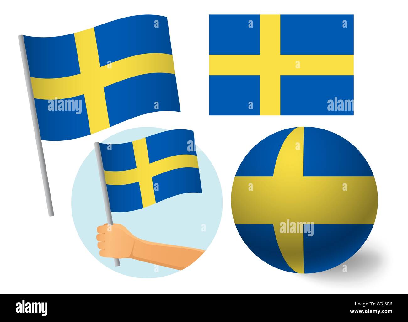 Sweden flag icon set. National flag of Sweden illustration Stock Photo ...
