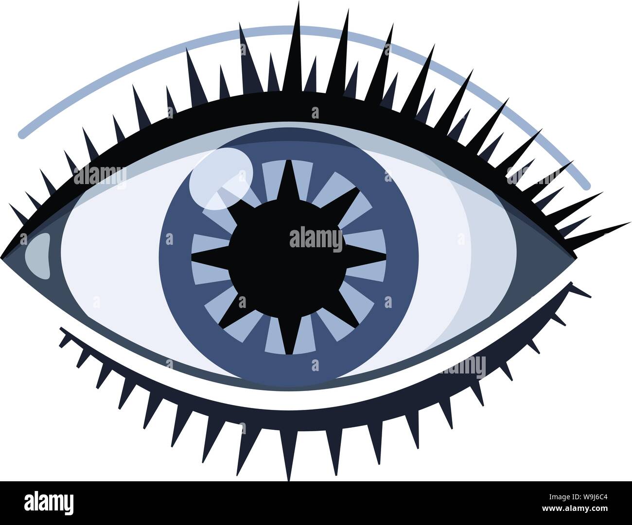 Graphic realistic eye linear with multiple tones rendering icon Stock ...
