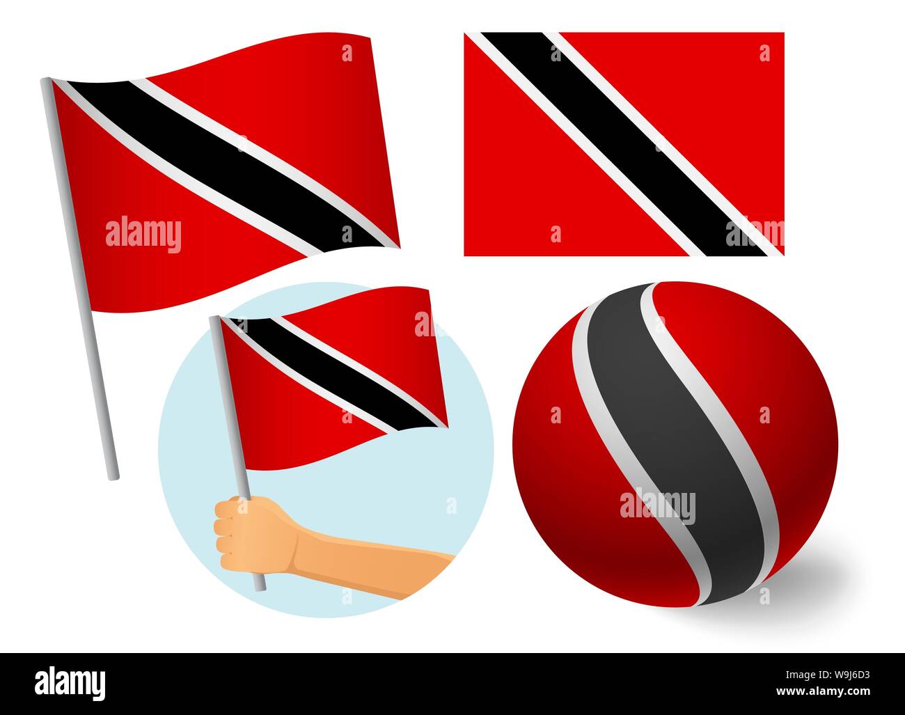 Trinidad And Tobago Flag Icon Set National Flag Of Trinidad And Tobago