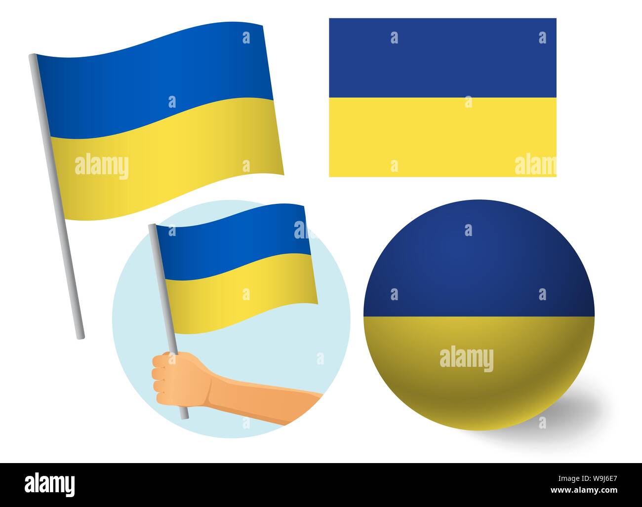 Ukraine flag icon set. National flag of Ukraine illustration Stock ...