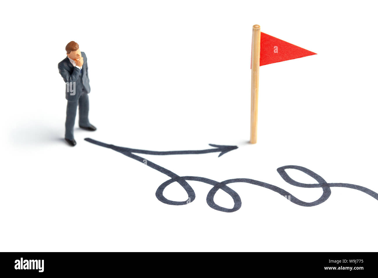 Businessman chooses the right path to the goal. Different ways to ...