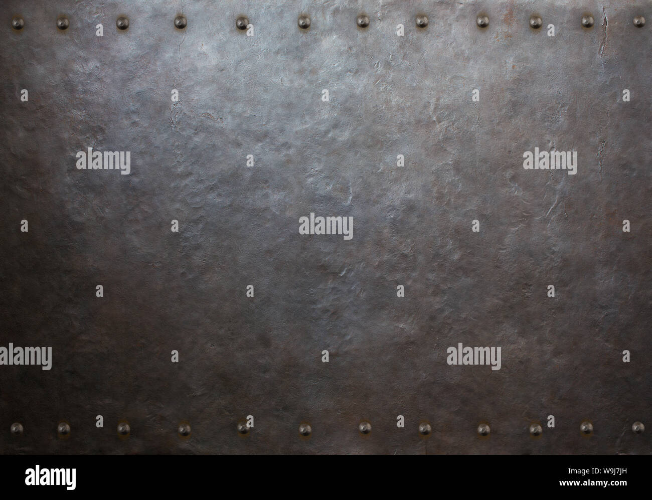 rustic metal plate with rivets 3d illustration Stock Photo - Alamy