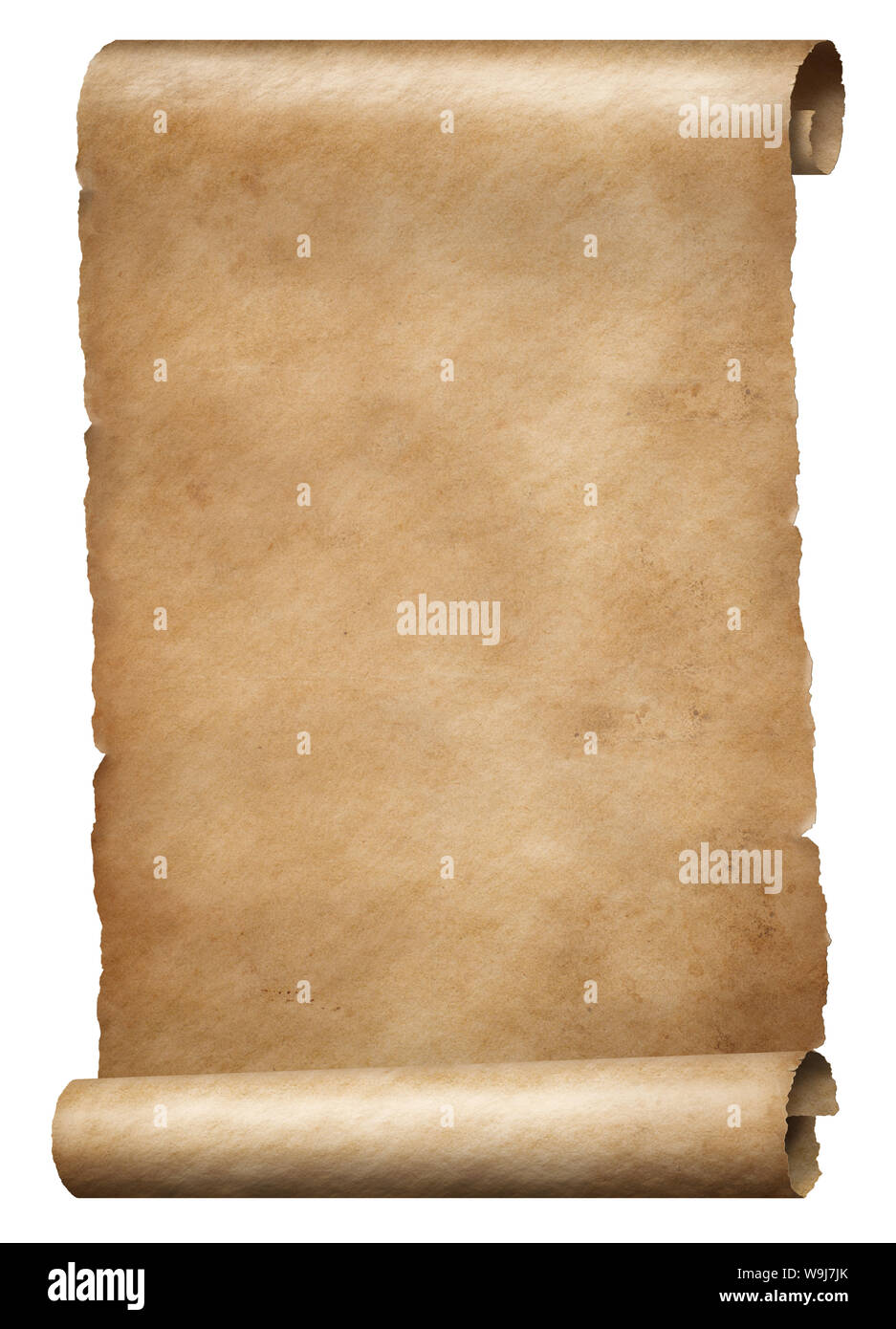 Old brown parchment king's order scroll isolated on white Stock Photo ...