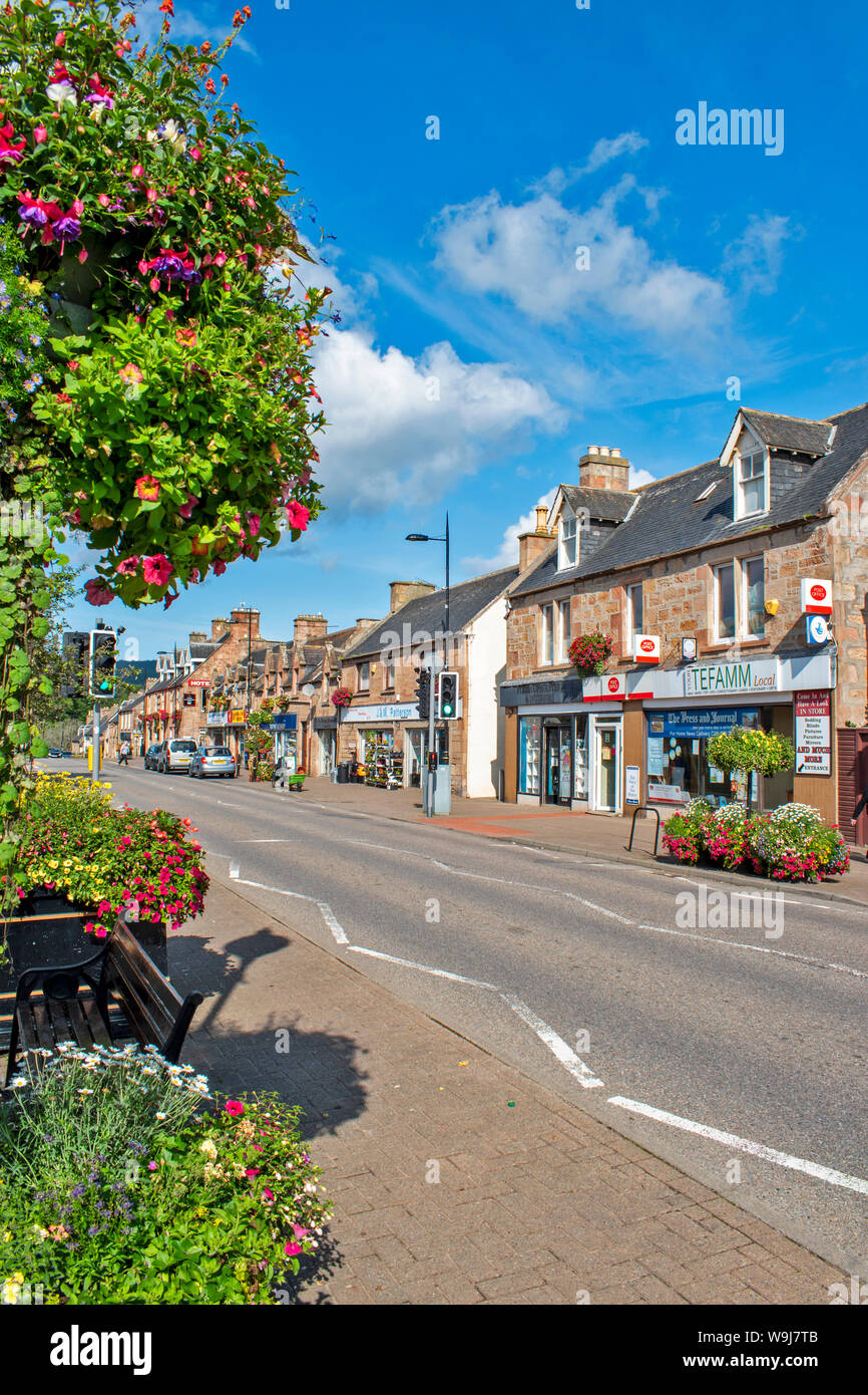 ALNESS ROSS AND CROMARTY SCOTLAND VILLAGE TOWN IN BLOOM HIGH STREET ...