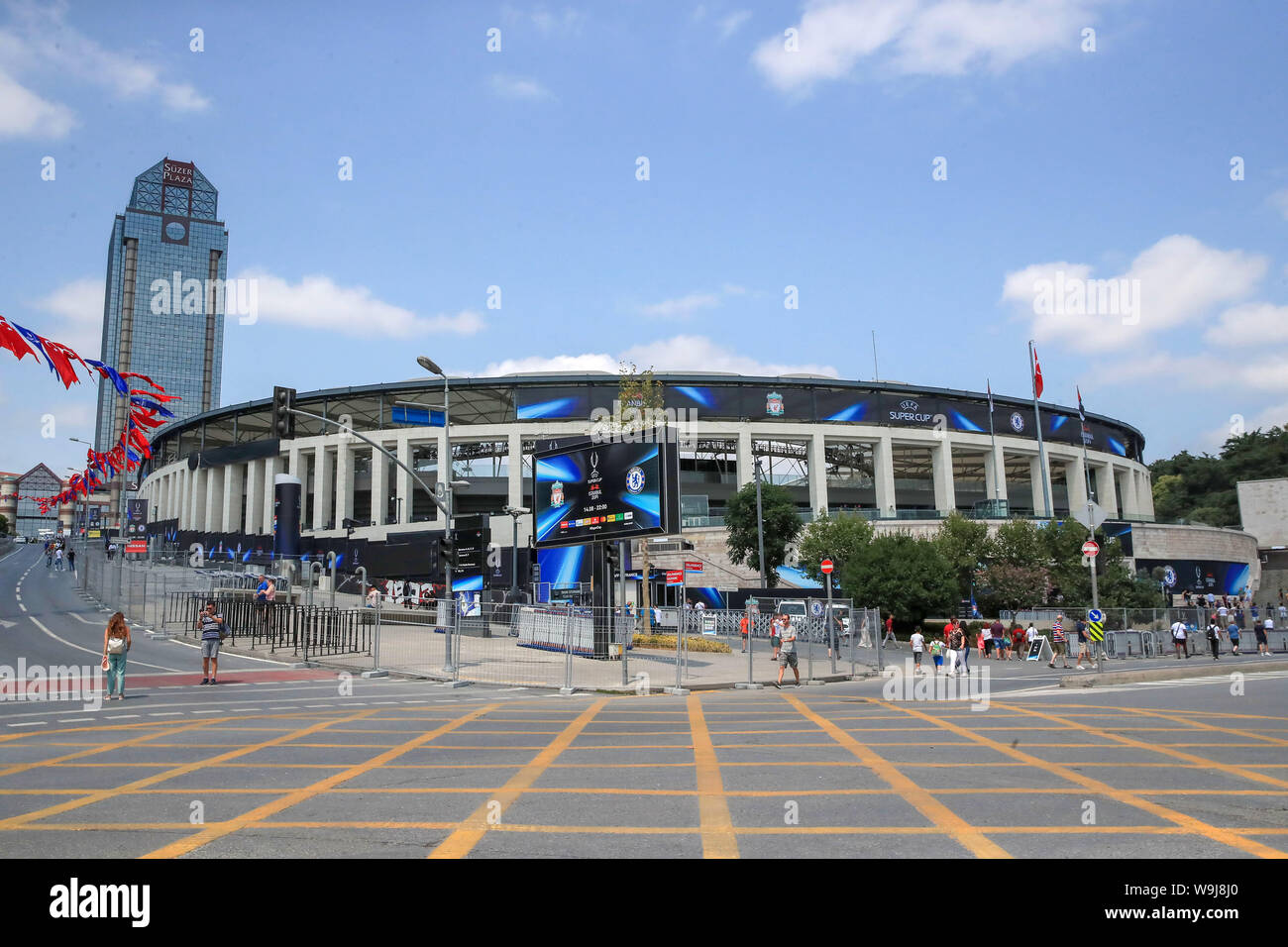A general view outside the stadium ahead of the UEFA Super Cup Final ...